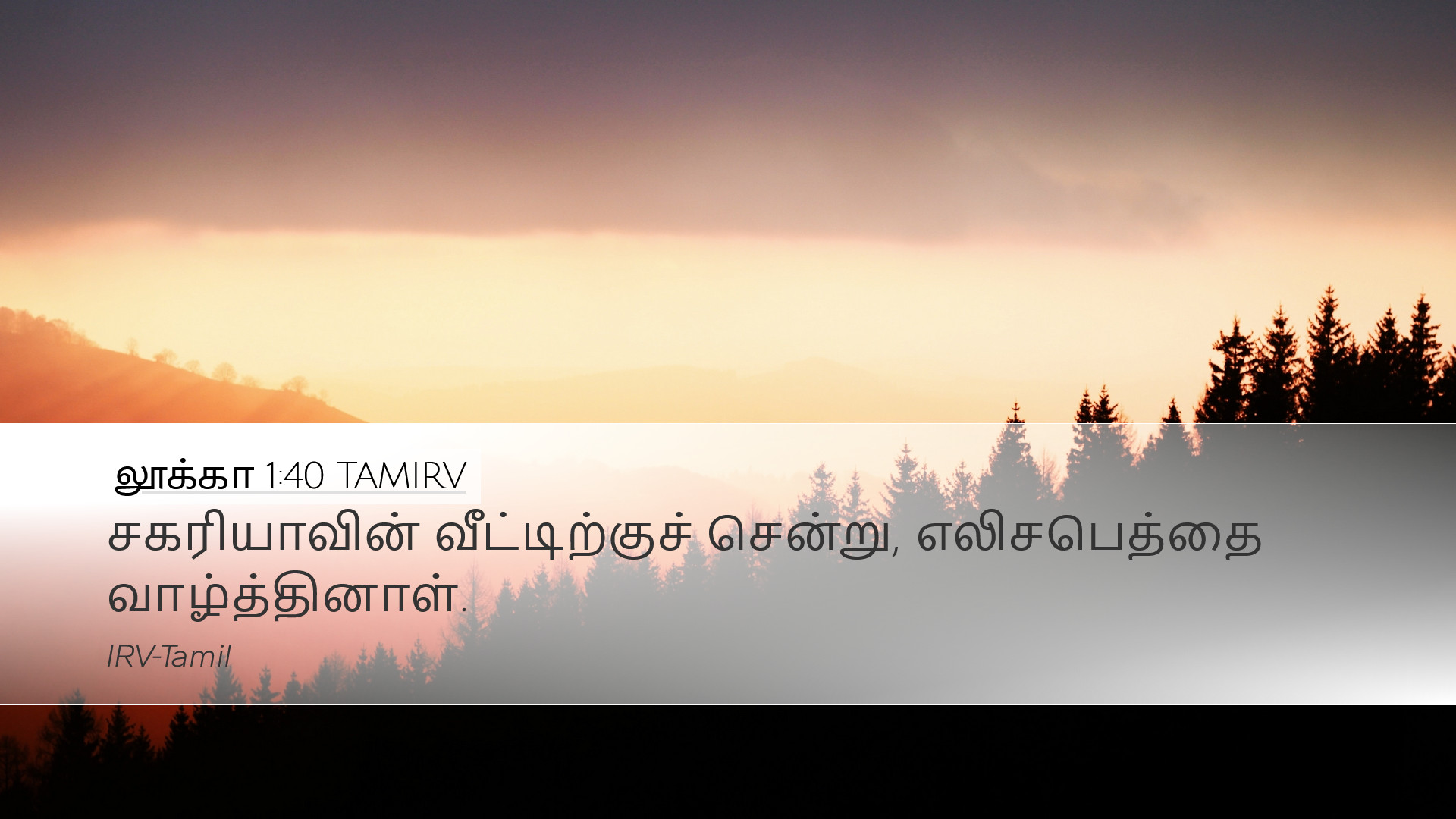லூக்கா 1:40 TAMIRV Desktop Wallpaper - சகரியாவின்