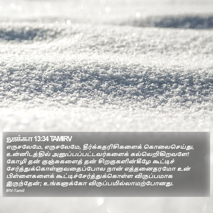 லூக்கா 13:34 TAMIRV - எருசலேமே,